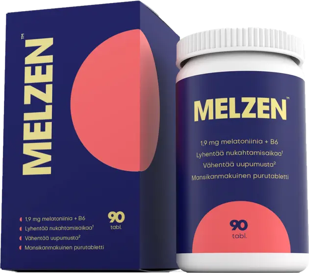 MELZEN melatoniini 1,9 mg + B6 purutabletti mansikka 90 tabl. (27 g ...