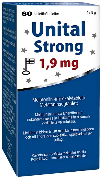 Melatoniini-imeskelytabletti Unital Strong 1,9 mg, 60 tabl. Vitabalans ...