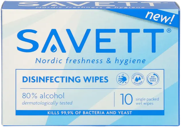 Savett Disinfecting Wipe kosteuspyyhe ihon desinfiointiin 10kpl | Sokos ...