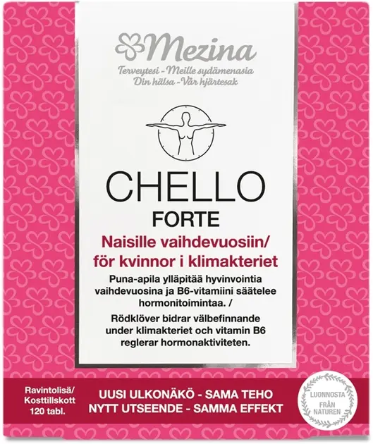 Mezina Chello Forte + B6 soija-yrttivalmiste ravintolisä 120 tabl. 76 g ...