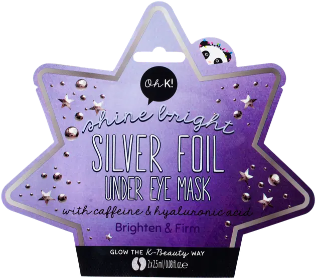 OhK! Shine bright silver foil under eye mask with caffeine & hyaluronic ...