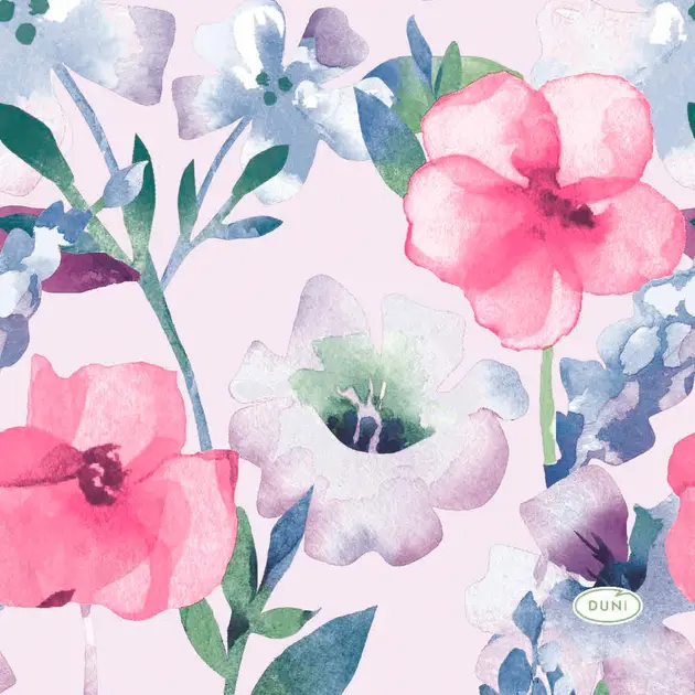 DUNI Tissue-lautasliina 24 x 24 cm Everbloom 3-krs, 20 kpl | Sokos ...