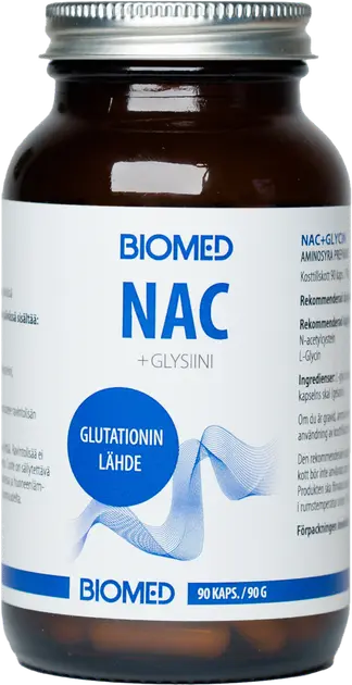 Biomed NAC + glysiini 90 g / 90 kaps. | Sokos verkkokauppa