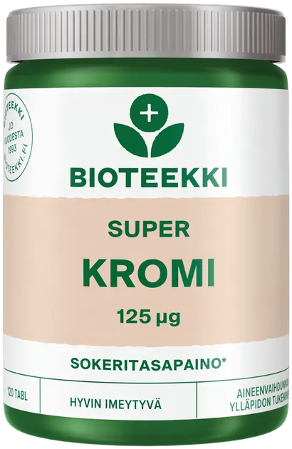 Bioteekki Super Kromi ravintolisä 120 tabl. | Sokos verkkokauppa