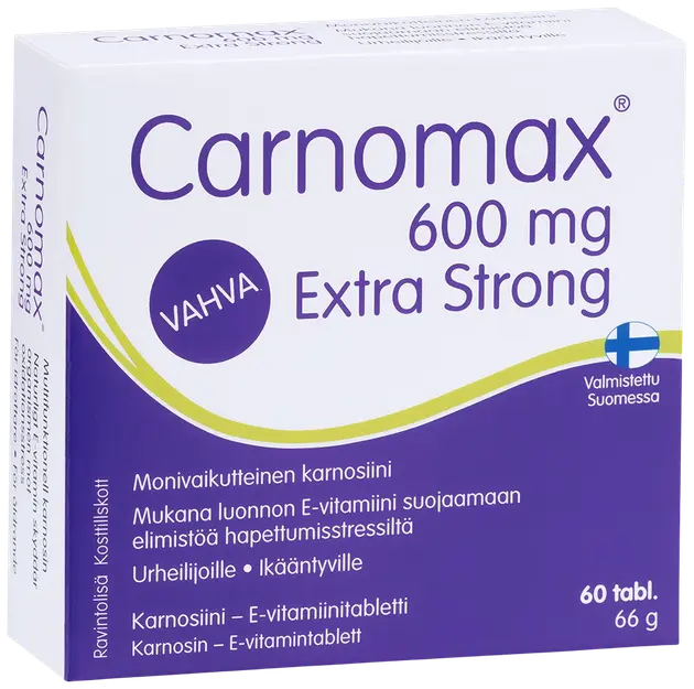 Carnomax 600 mg Extra Strong karnosiinitabletti 60 tabl | Sokos ...