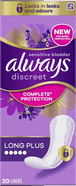 Always Discreet Long Plus 20kpl inkontinenssisuoja | Sokos verkkokauppa