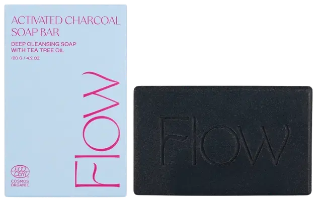 Flow Cosmetics Activated Charcoal -palasaippua kasvoille ja vartalolle ...