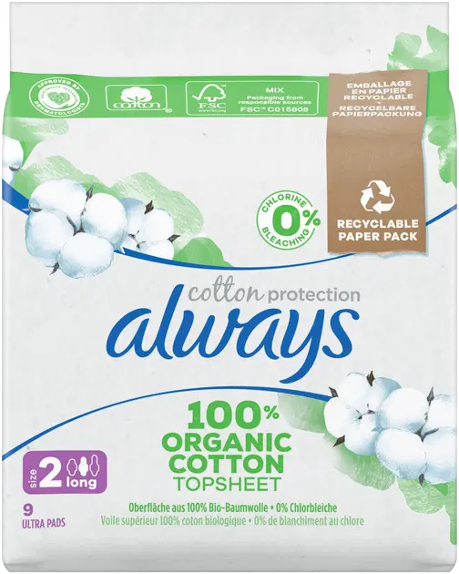 Always Cotton Protection Long S2 siivekkeillä 9kpl terveysside | Sokos ...