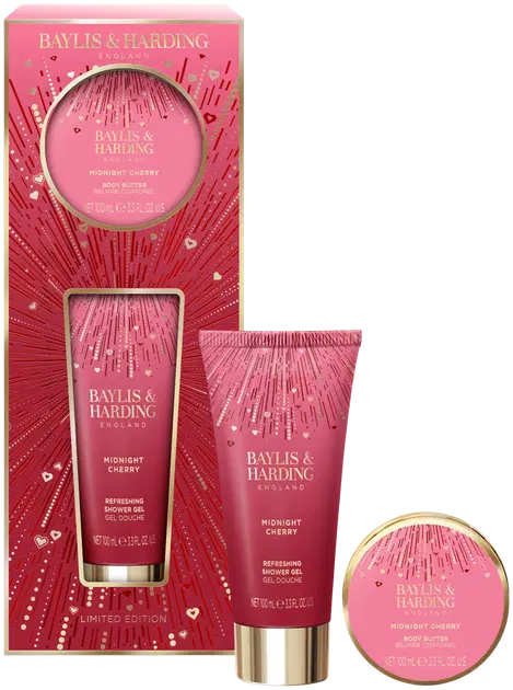 Baylis & Harding Midnight Cherry Indulgent Body Pamper Duo Gift Set ...