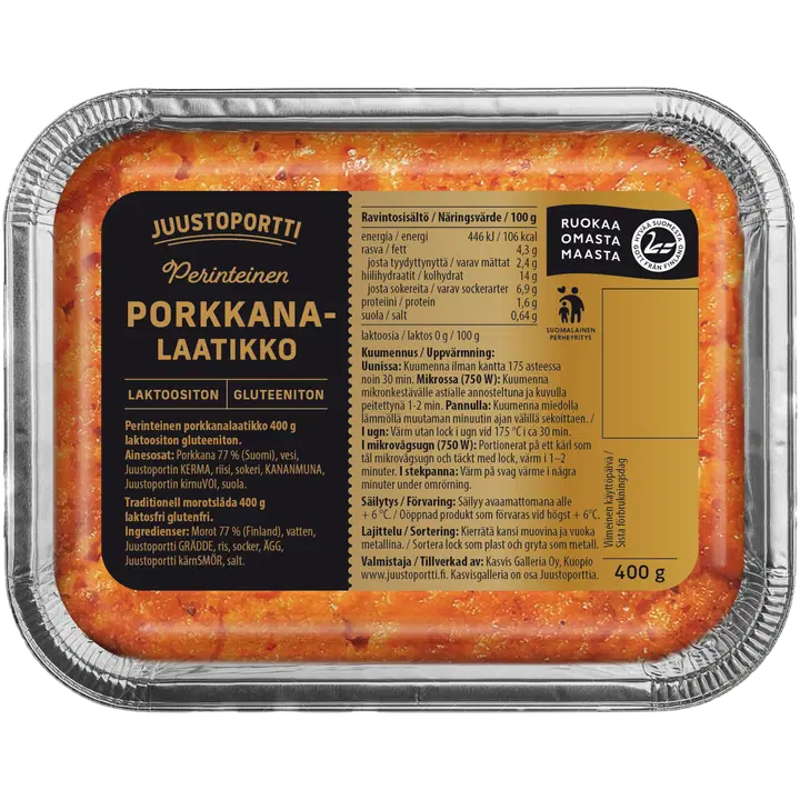 Juustoportti Perinteinen porkkanalaatikko 400 g laktoositon gluteeniton ...