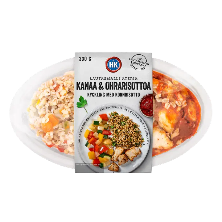 HK Lautasmalli Kanaa ja ohrarisottoa 330g | S-kaupat ruoan verkkokauppa