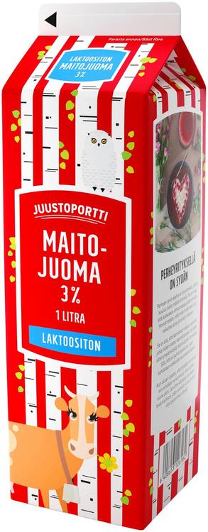 Juustoportti Maitojuoma 3 % 1 l laktoositon | S-kaupat ruoan verkkokauppa
