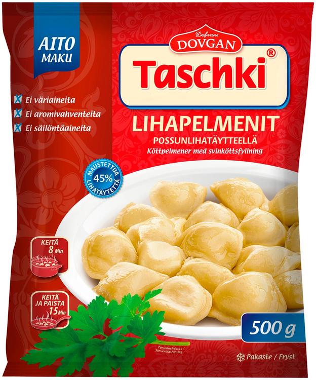 Taschki Lihapelmenit possunlihatäytteellä 500g | S-kaupat ruoan ...