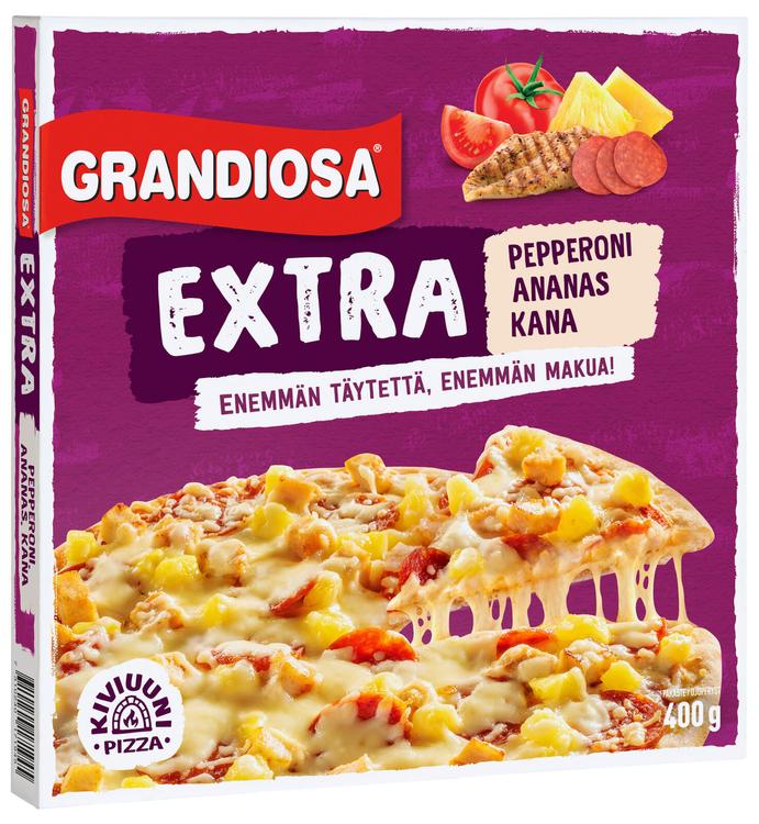 Grandiosa Extra pepperoni, kana ja ananas kiviuuni pakastepizza 400g ...