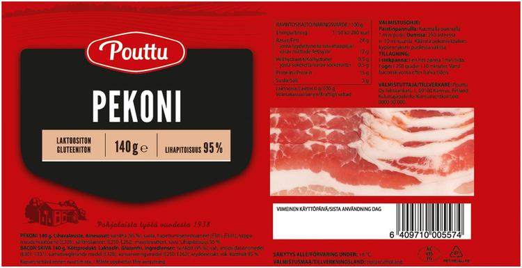 Pouttu Bacon skiva 140g | S-kaupat ruoan verkkokauppa