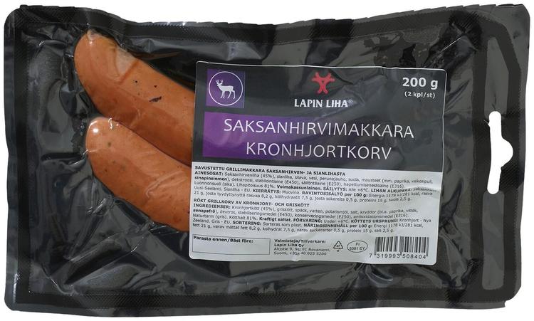Lapin Liha Saksanhirvimakkara 200g (2 kpl) | S-kaupat ruoan verkkokauppa