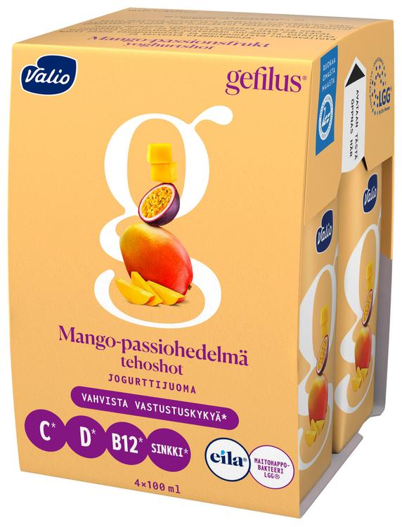 Valio Gefilus® tehoshot 4x100 ml mango-passiohedelmä laktoositon | S ...