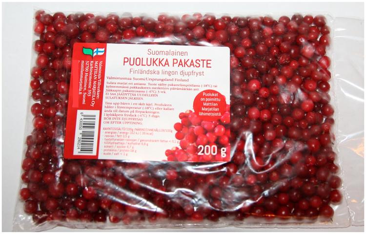 Suomalainen puolukka Mattilan Marjatila 200 g pakaste | S-kaupat ruoan verkkokauppa