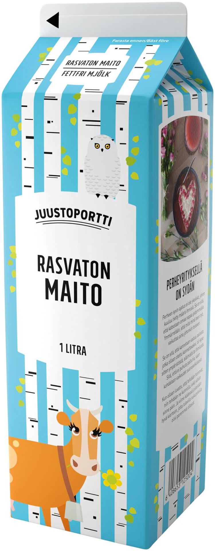 Juustoportti Rasvaton maito 1 l | S-kaupat ruoan verkkokauppa