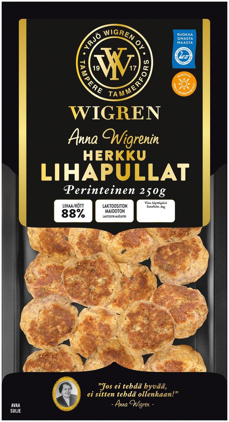 Wigren Herkku Lihapullat Perinteinen 250g | S-kaupat ruoan verkkokauppa