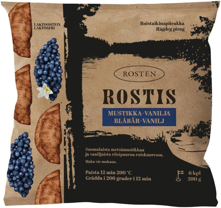 Rosten Rostis Mustikka vanilja ruistaikina piirakka pakaste 6x65 g | S ...