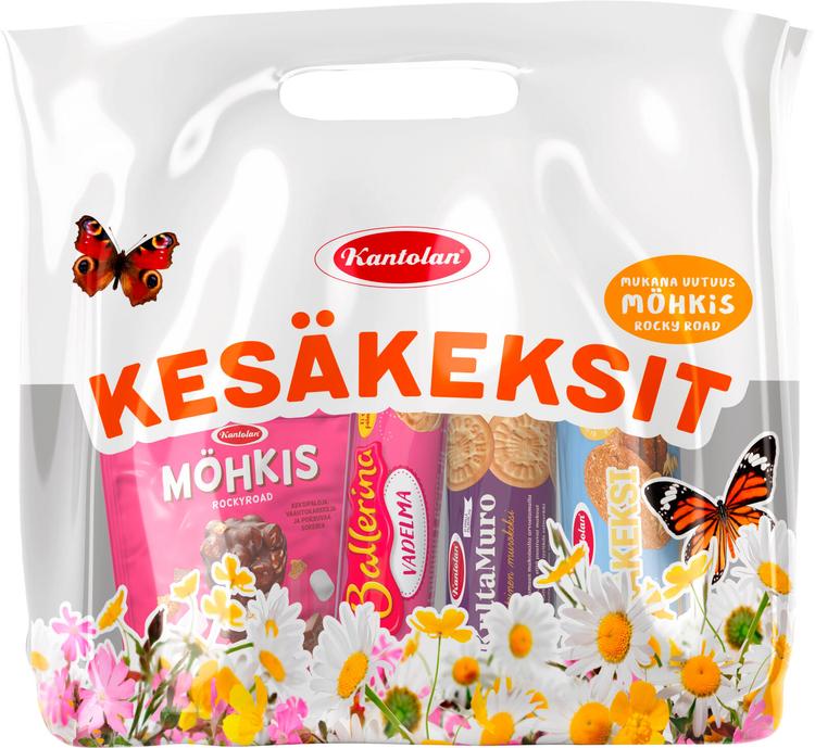 Kantolan Kesäkeksit Kaurakeksi, Ballerina vadelma, Kultamuro, Möhkis ...