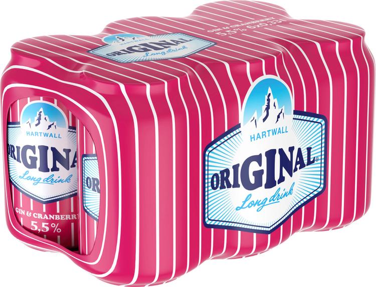 6x Hartwall Original Long Drink Cranberry 5,5% 0,33 l | S-kaupat ruoan ...