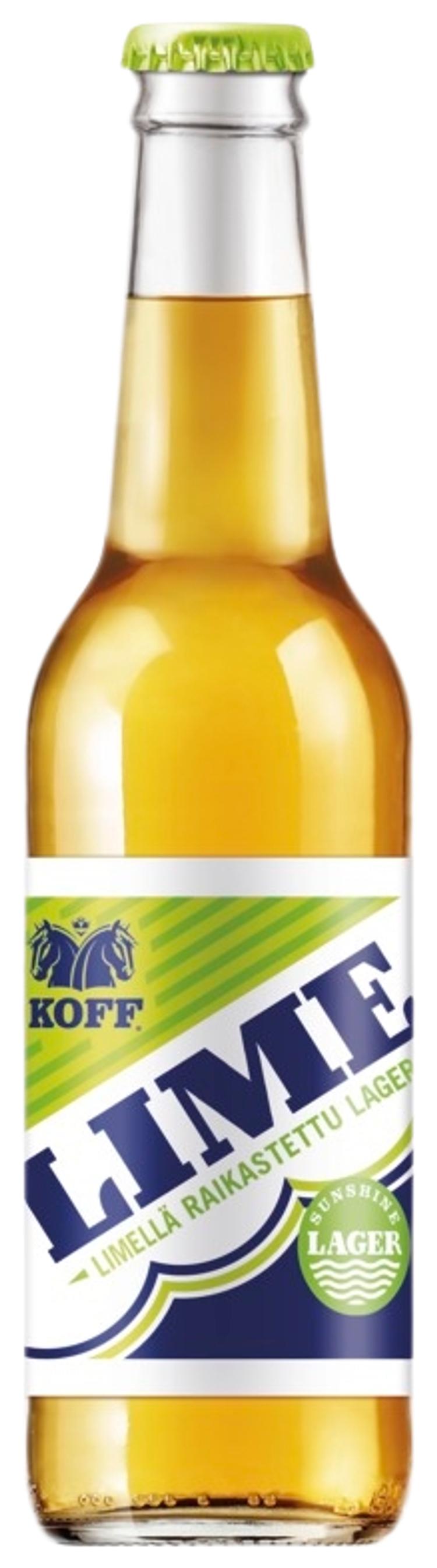 KOFF Lime Lager olut 4,4 % lasipullo 0,33 L | S-kaupat ruoan verkkokauppa