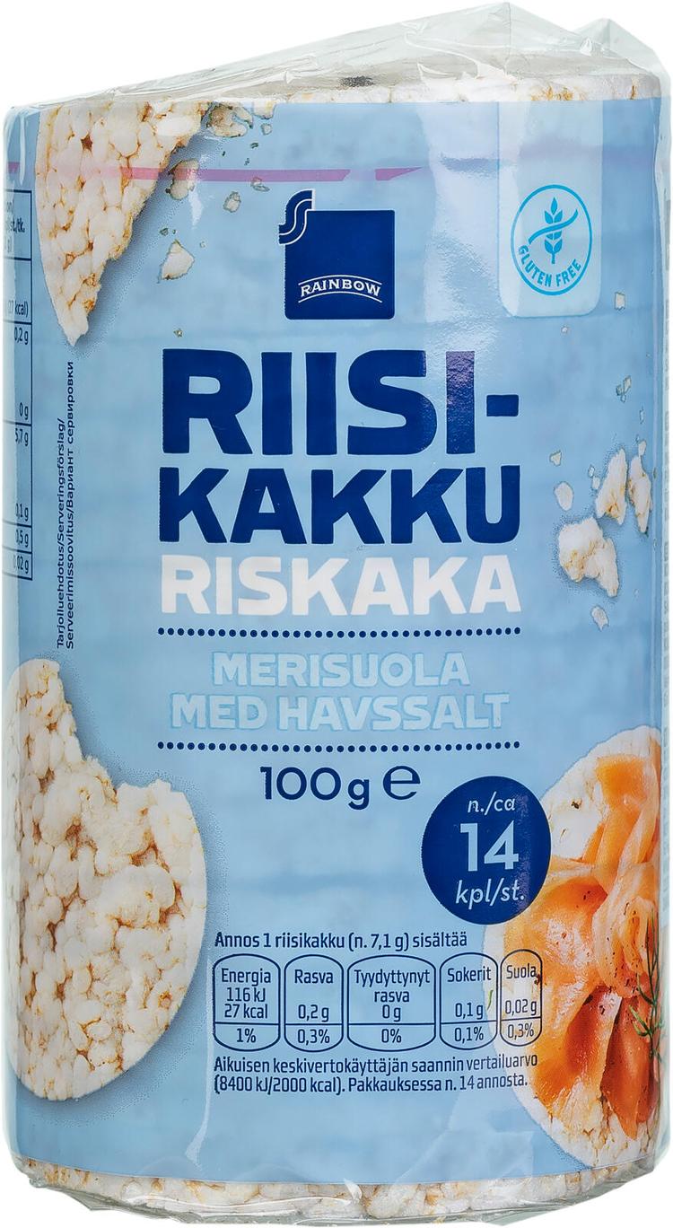 Rainbow 100g riisikakku merisuola gluteeniton | S-kaupat ruoan verkkokauppa