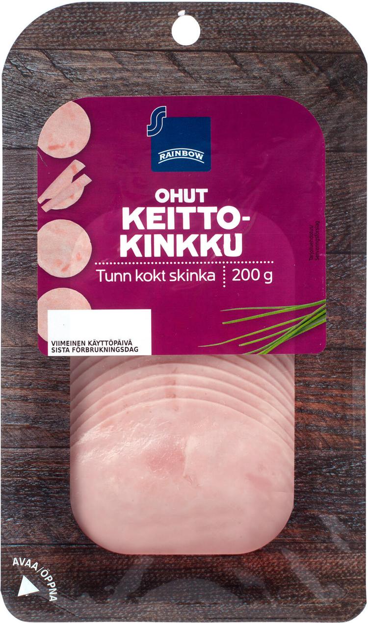 Rainbow Ohut Keittokinkku 200g | S-kaupat ruoan verkkokauppa