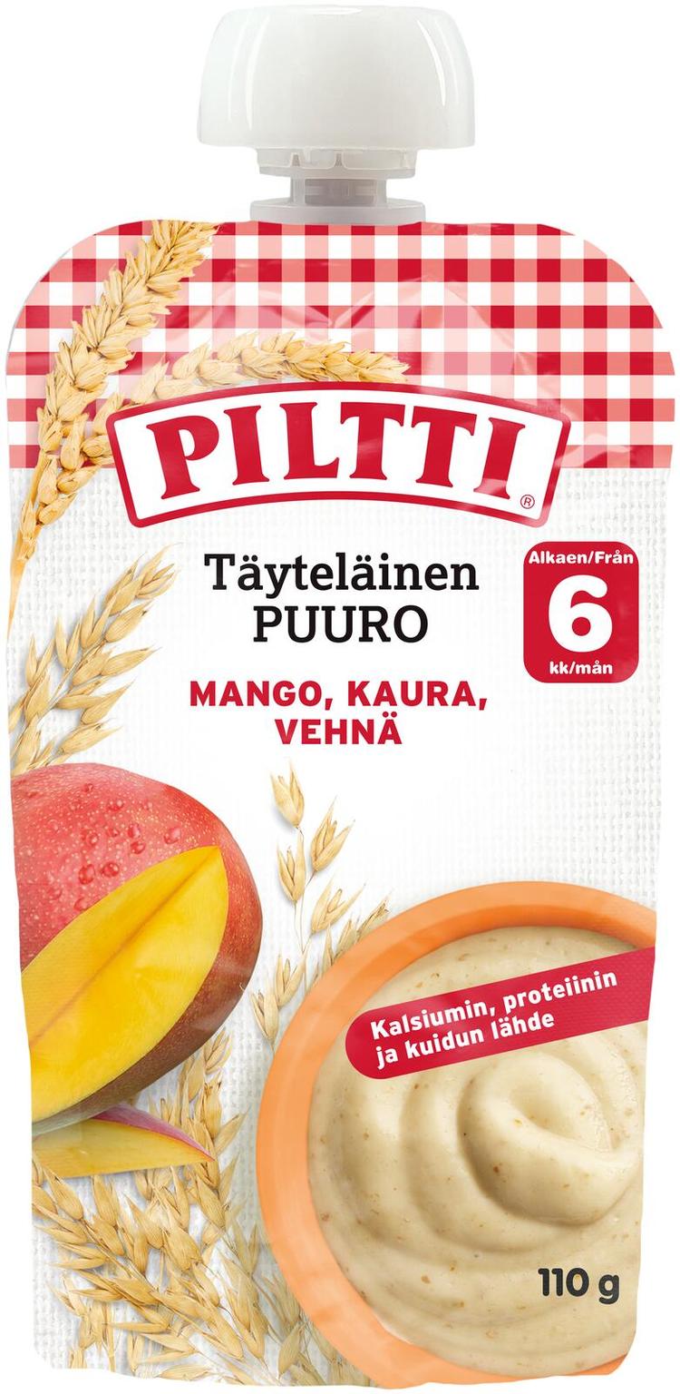 Piltti 110g Täyteläinen puuro Mango, kaura & vehnä 6kk | S-kaupat ruoan ...