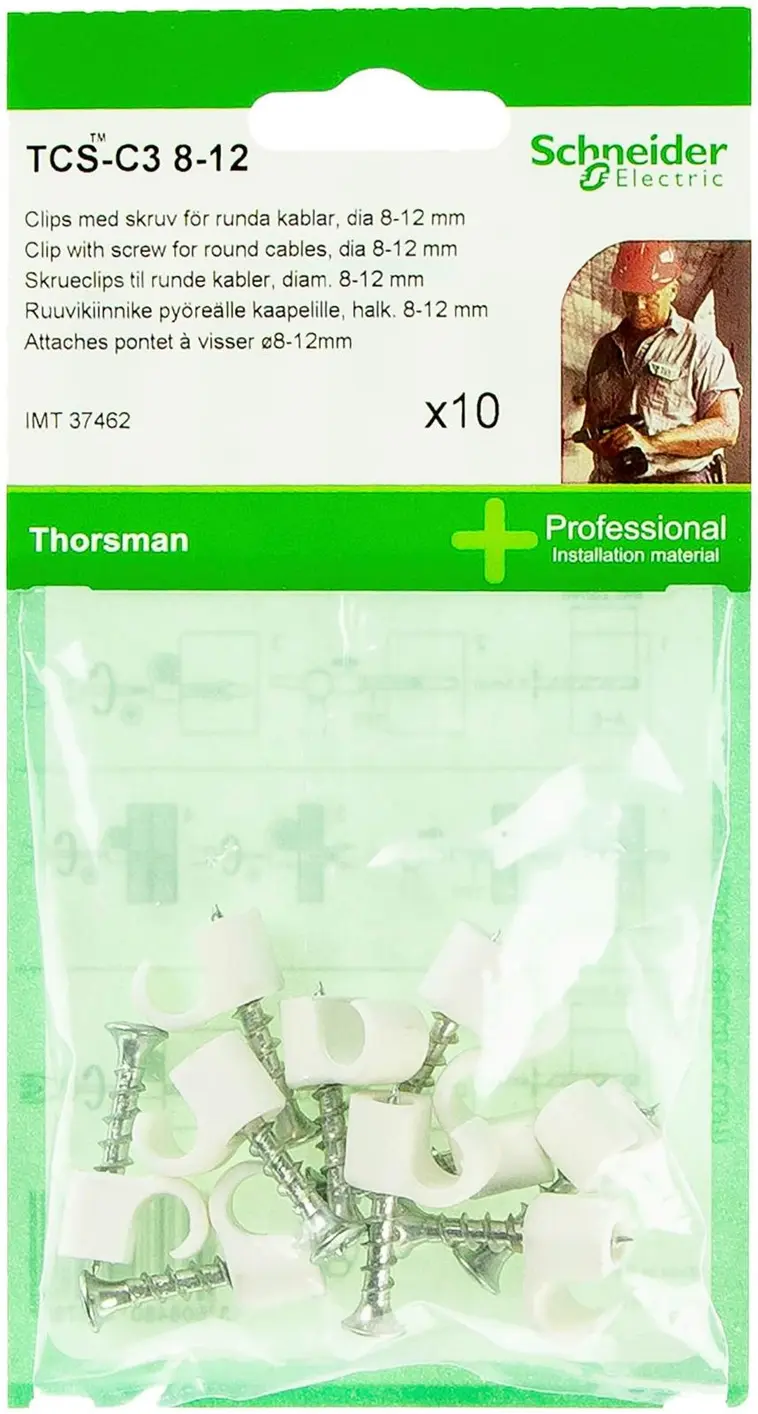 Schneider ruuvikiinnike TCS-C3 8-12 10kpl valkoinen | Prisma verkkokauppa